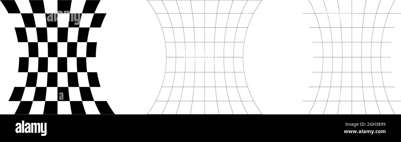 Distorted abstract geometric shape elements. Deformation, distortion ...