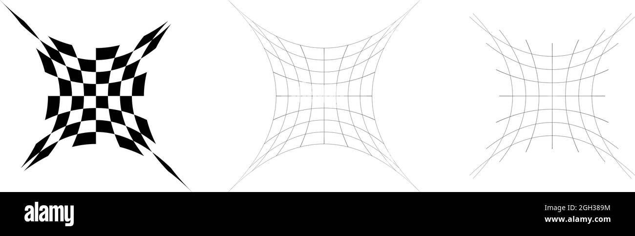 Distorted abstract geometric shape elements. Deformation, distortion ...