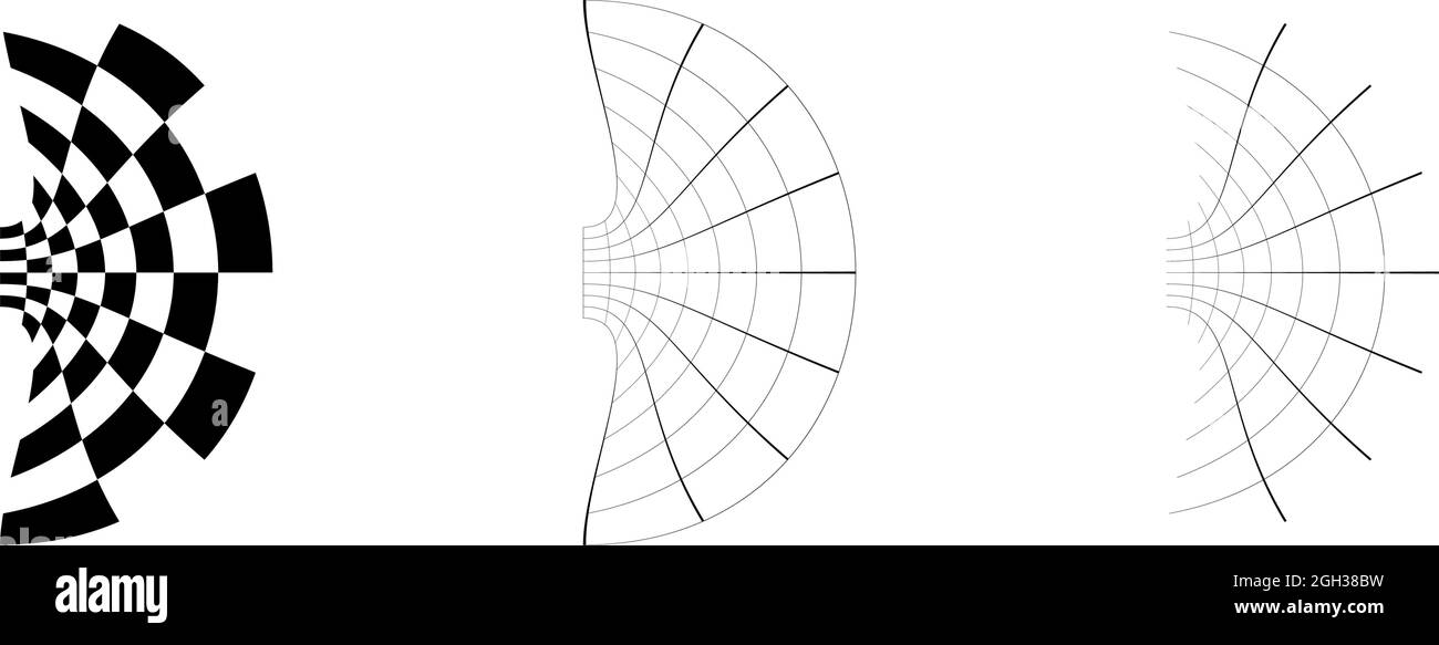 Distorted abstract geometric shape elements. Deformation, distortion ...