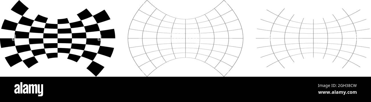 Distorted abstract geometric shape elements. Deformation, distortion ...