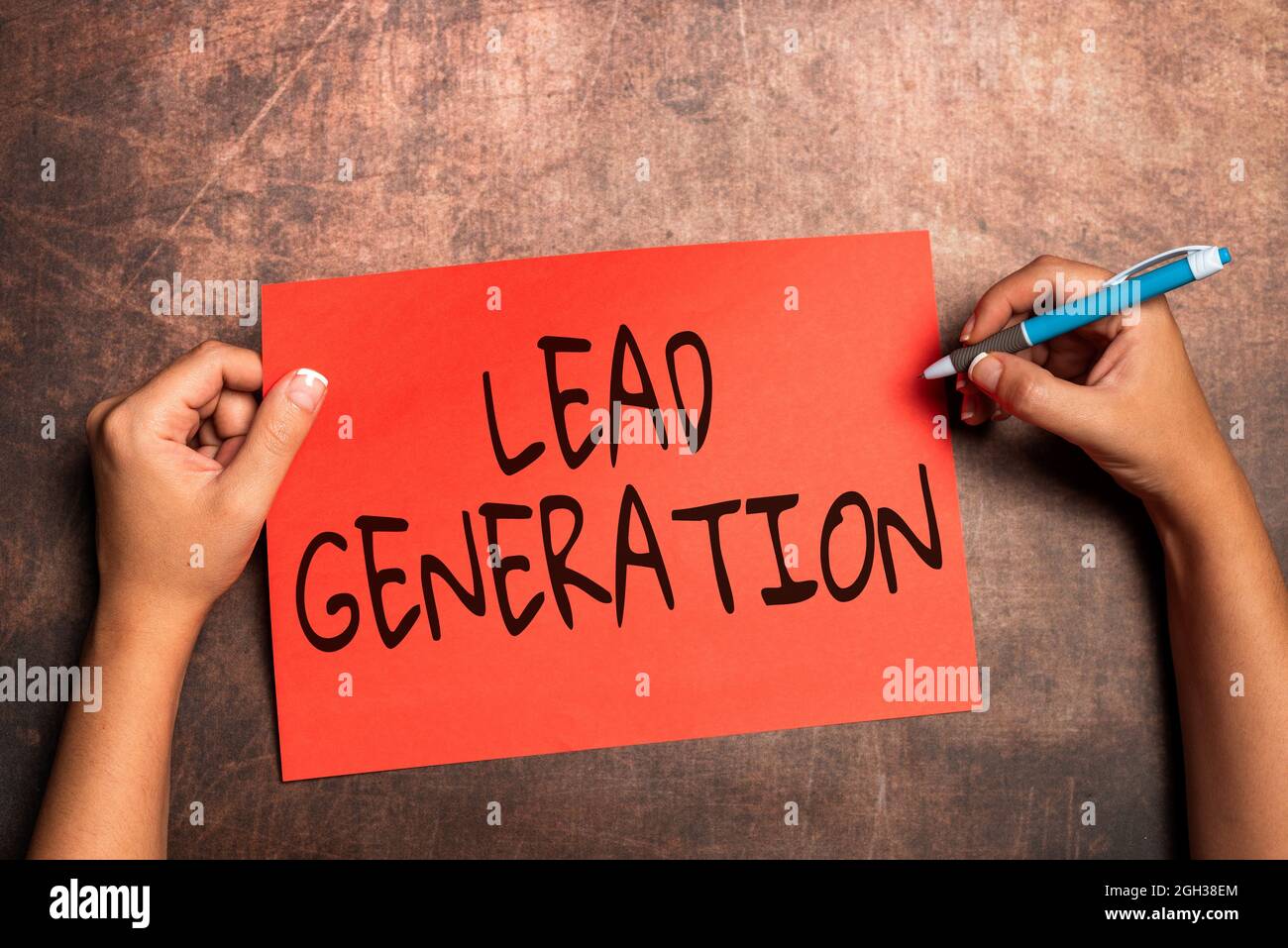 Handwriting text Lead Generation. Internet Concept process of ...