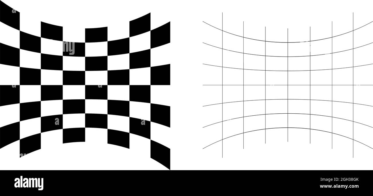 Distorted abstract geometric shape elements. Deformation, distortion ...