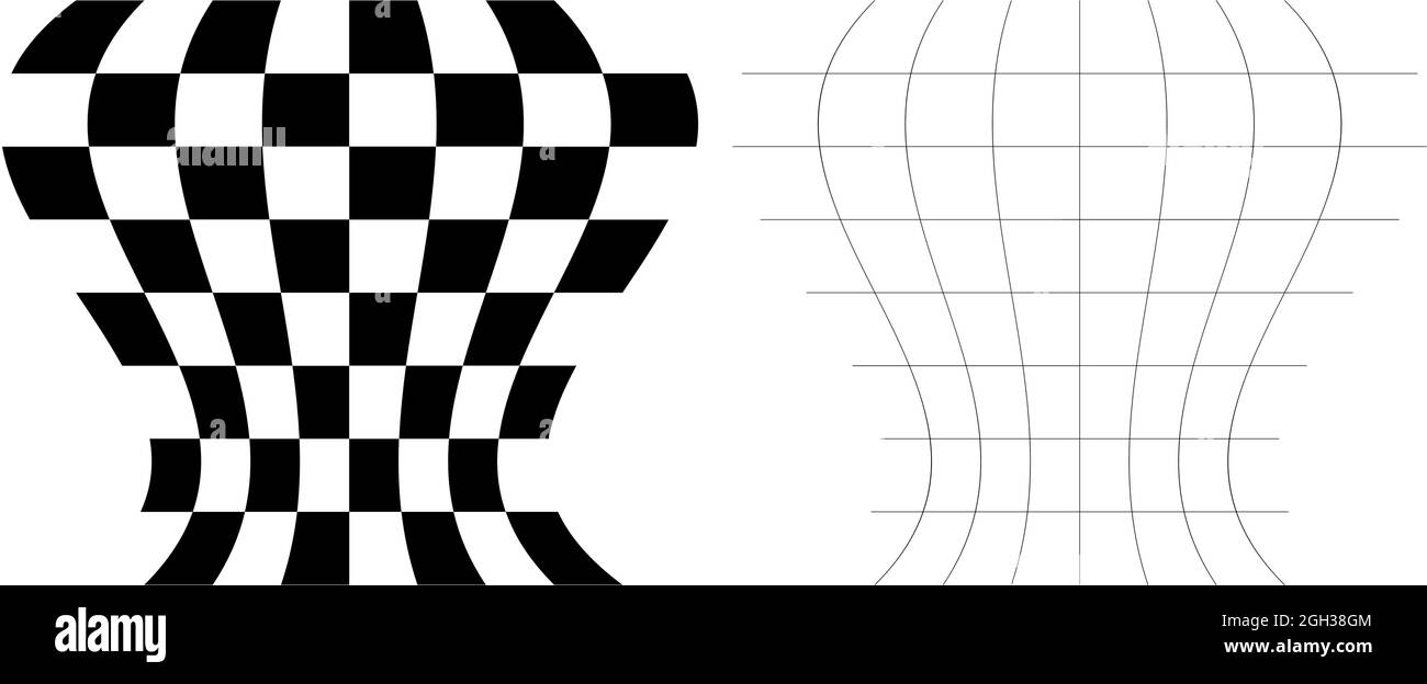 Distorted abstract geometric shape elements. Deformation, distortion ...