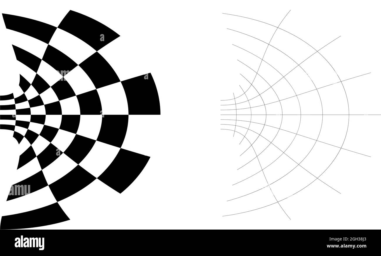 Distorted abstract geometric shape elements. Deformation, distortion ...