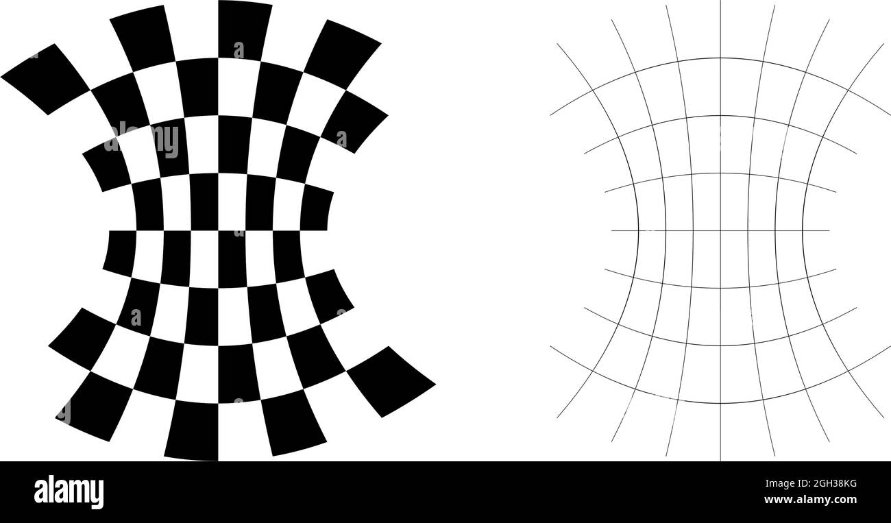 Distorted abstract geometric shape elements. Deformation, distortion ...