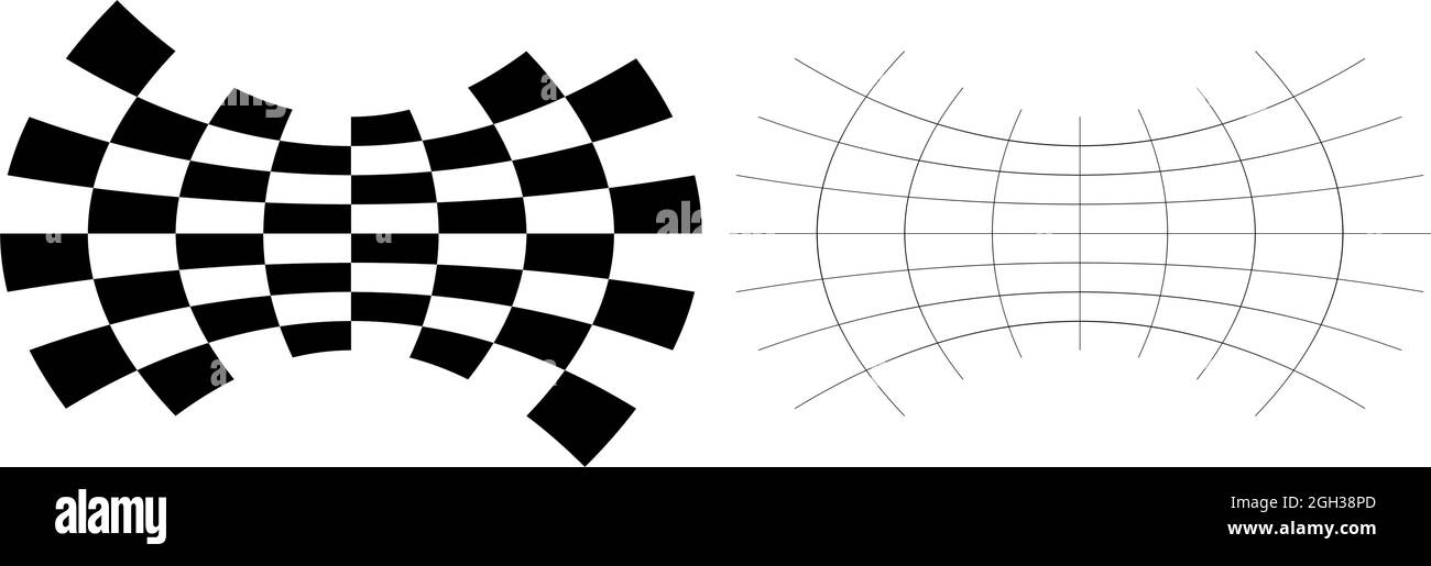 Distorted abstract geometric shape elements. Deformation, distortion ...