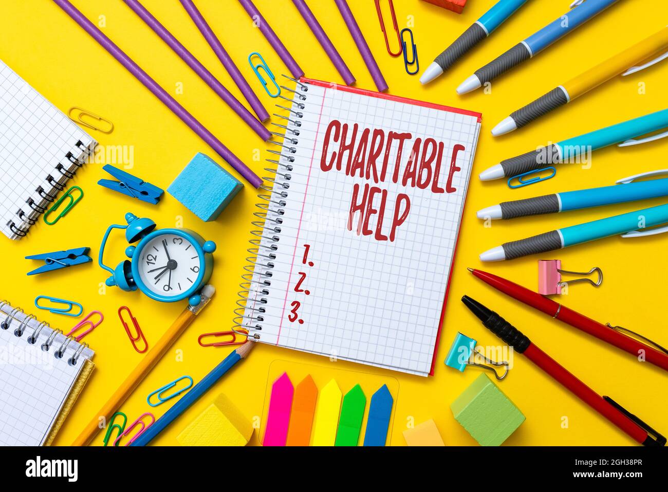 Hand writing sign Charitable Help. Business overview system of giving ...