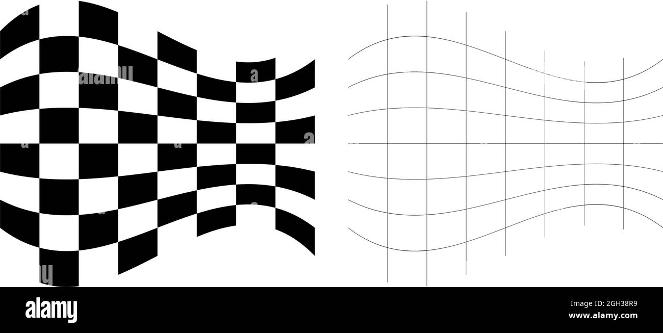 Distorted abstract geometric shape elements. Deformation, distortion ...