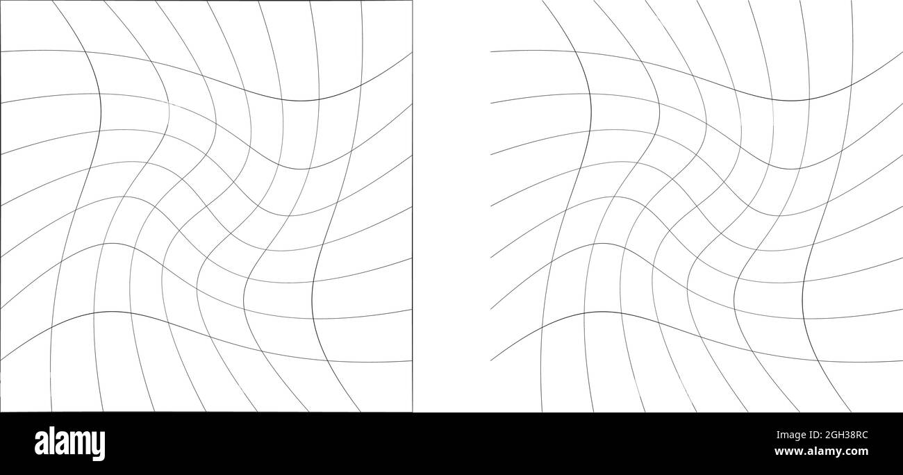 Distorted abstract geometric shape elements. Deformation, distortion ...