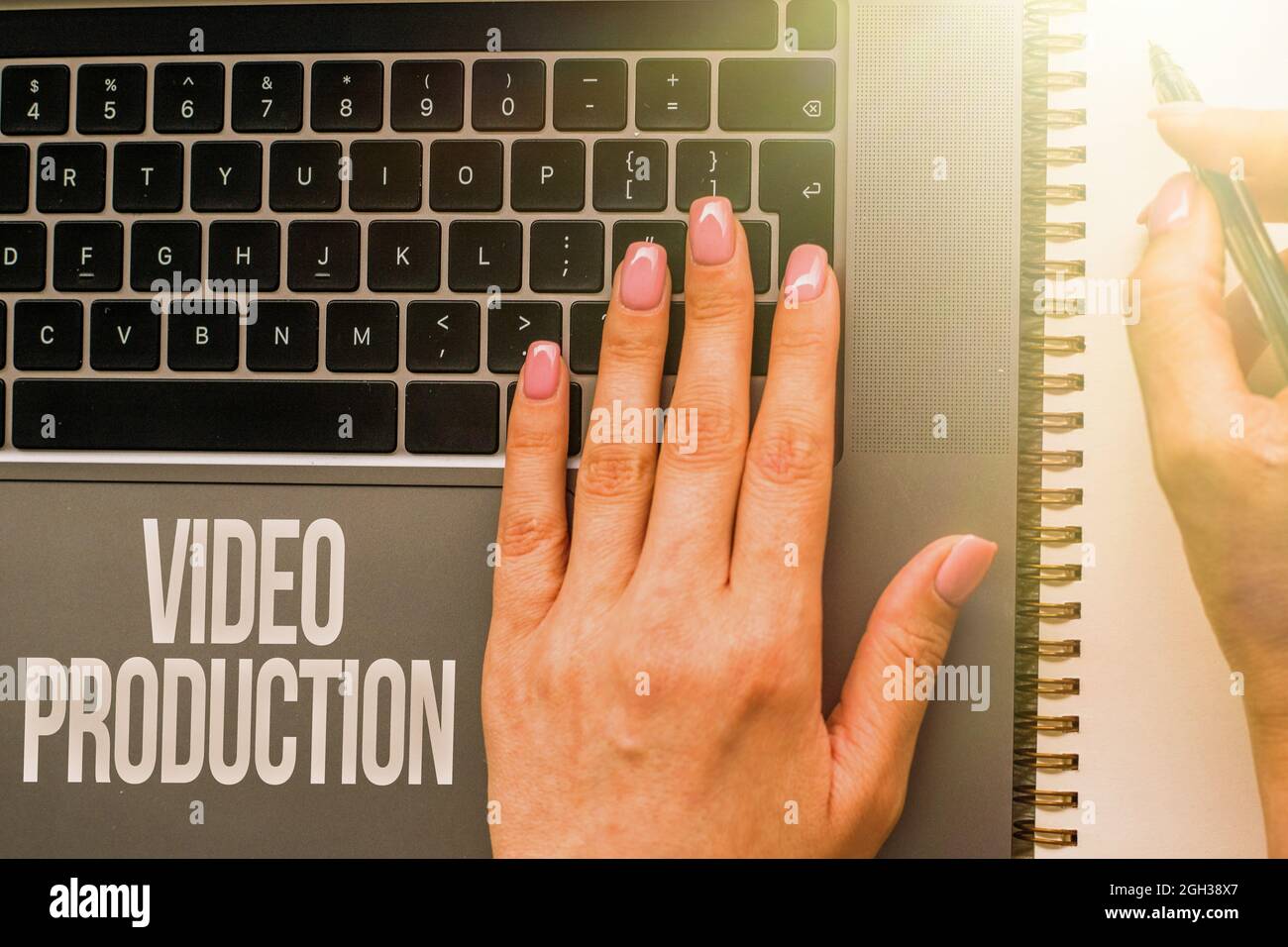 Conceptual caption Video Production. Business approach process of ...