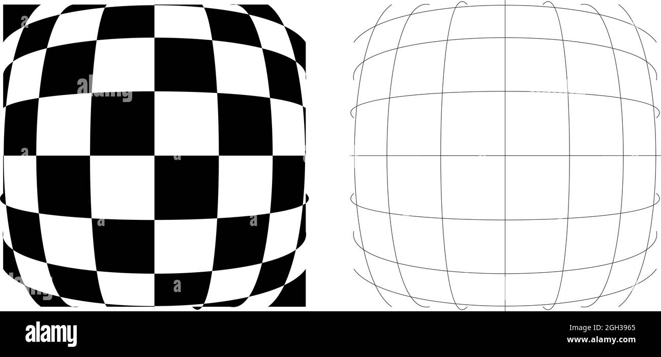 Distorted abstract geometric shape elements. Deformation, distortion ...