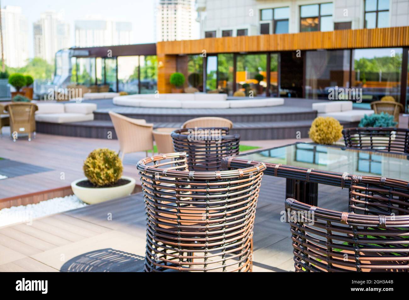 Interior of the restaurant. Interior of a modern luxury restaurant of ...