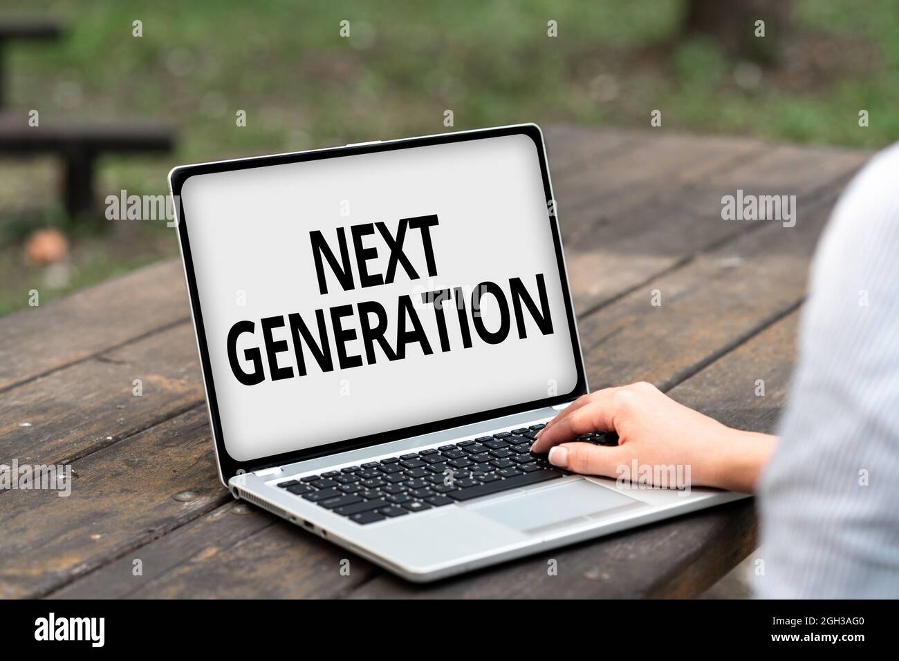 Handwriting text Next Generation, Word for product that has been ...