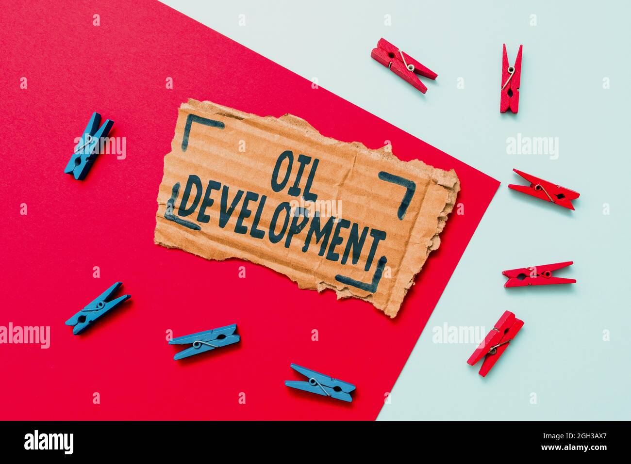 Text caption presenting Oil Development, Conceptual photo act or ...
