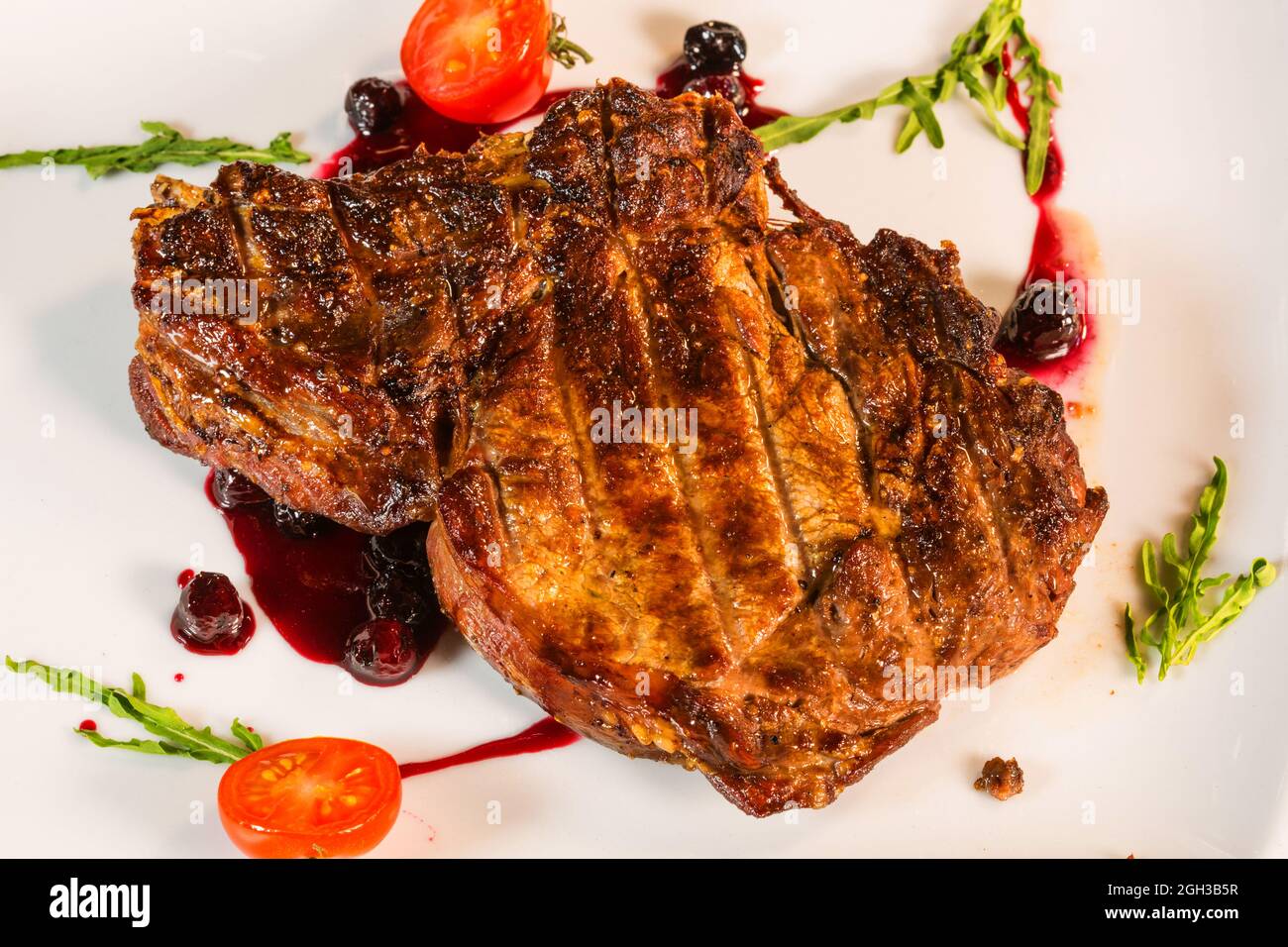 steak. Fried meat Stock Photo - Alamy