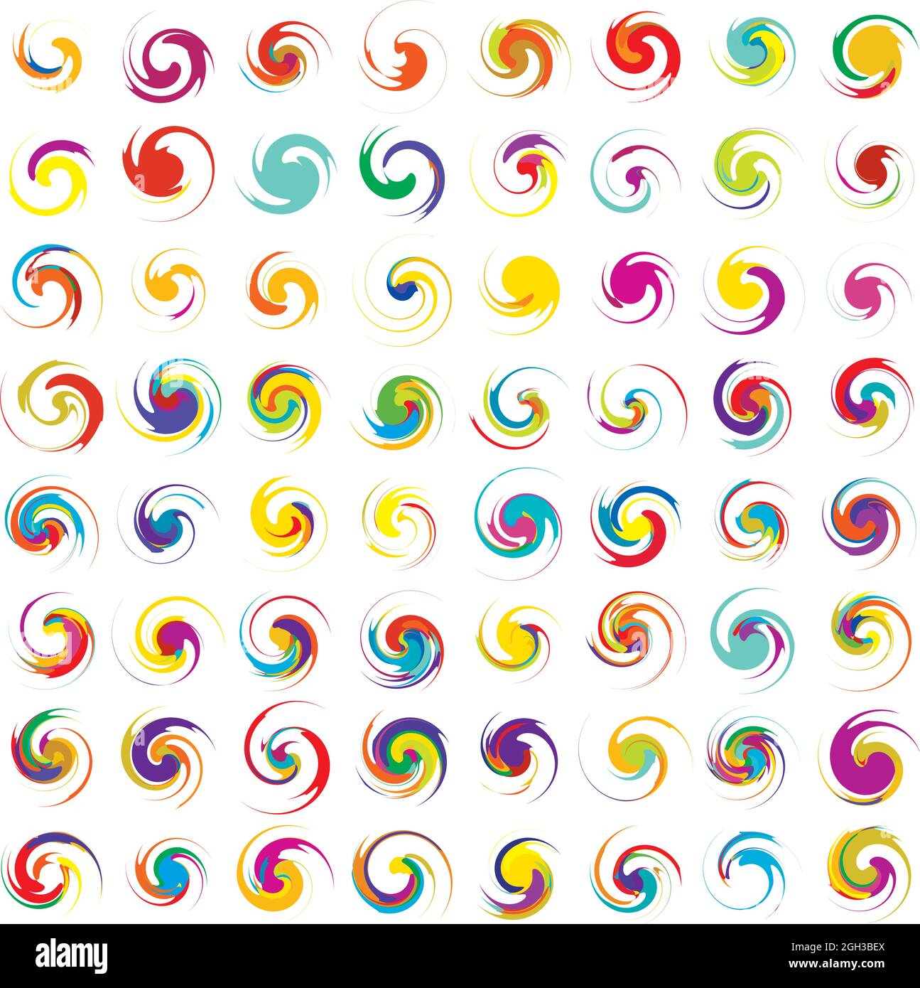 Curl, spiral, swirl, volute. Helix circular twirl – stock vector ...