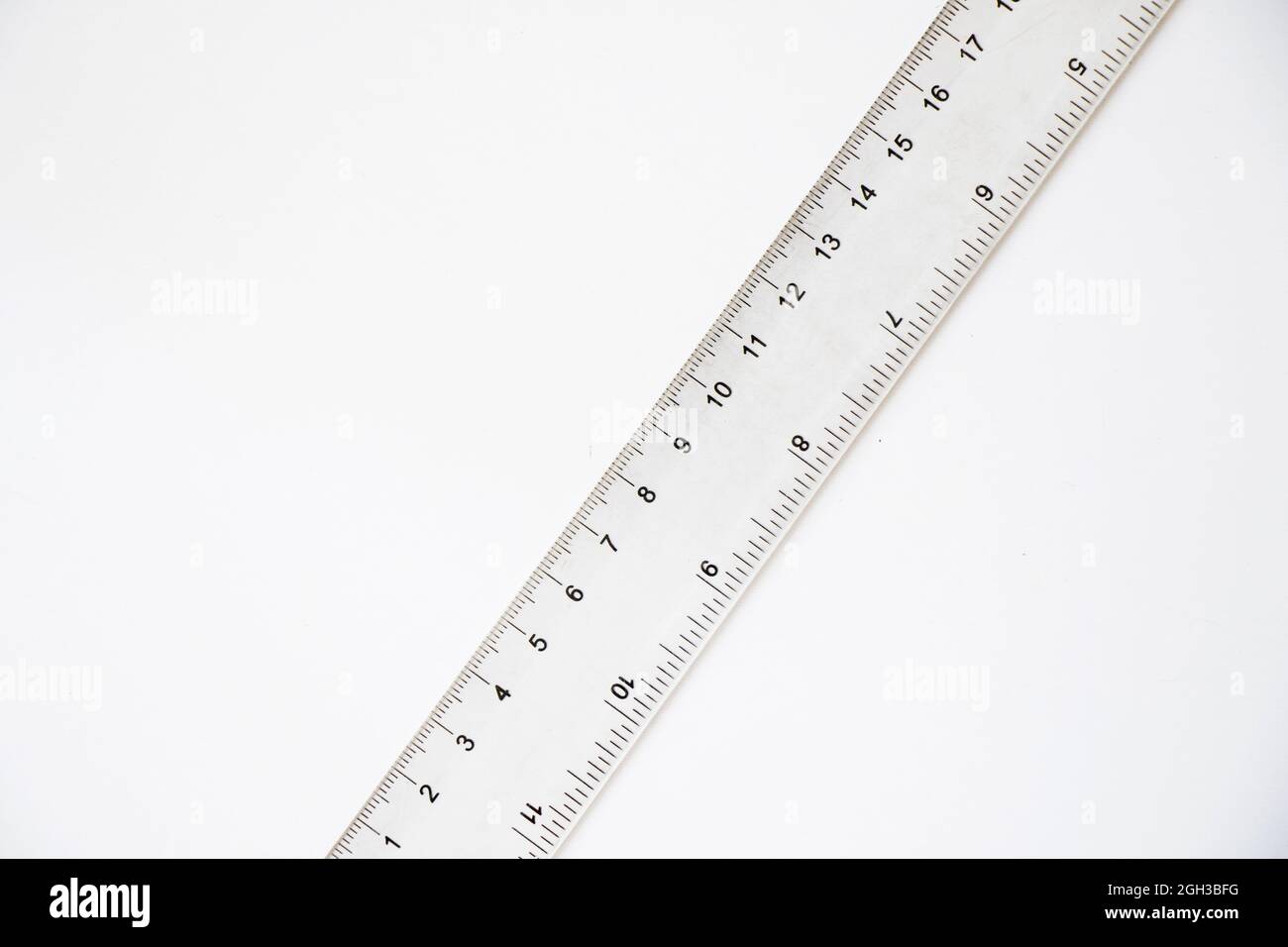 Transparent ruler isolated on a white background with space for text ...