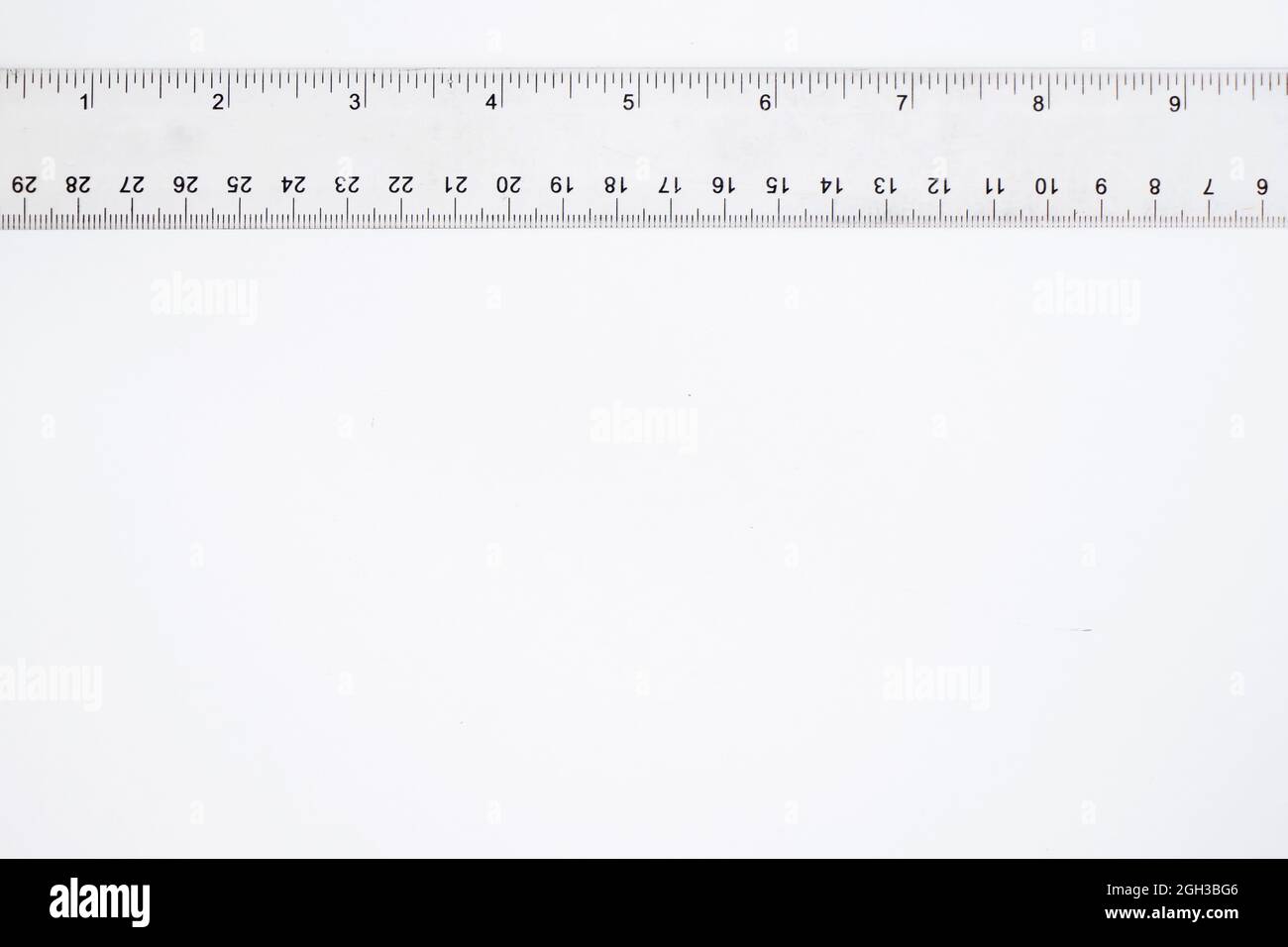 Transparent ruler isolated on a white background with space for text ...
