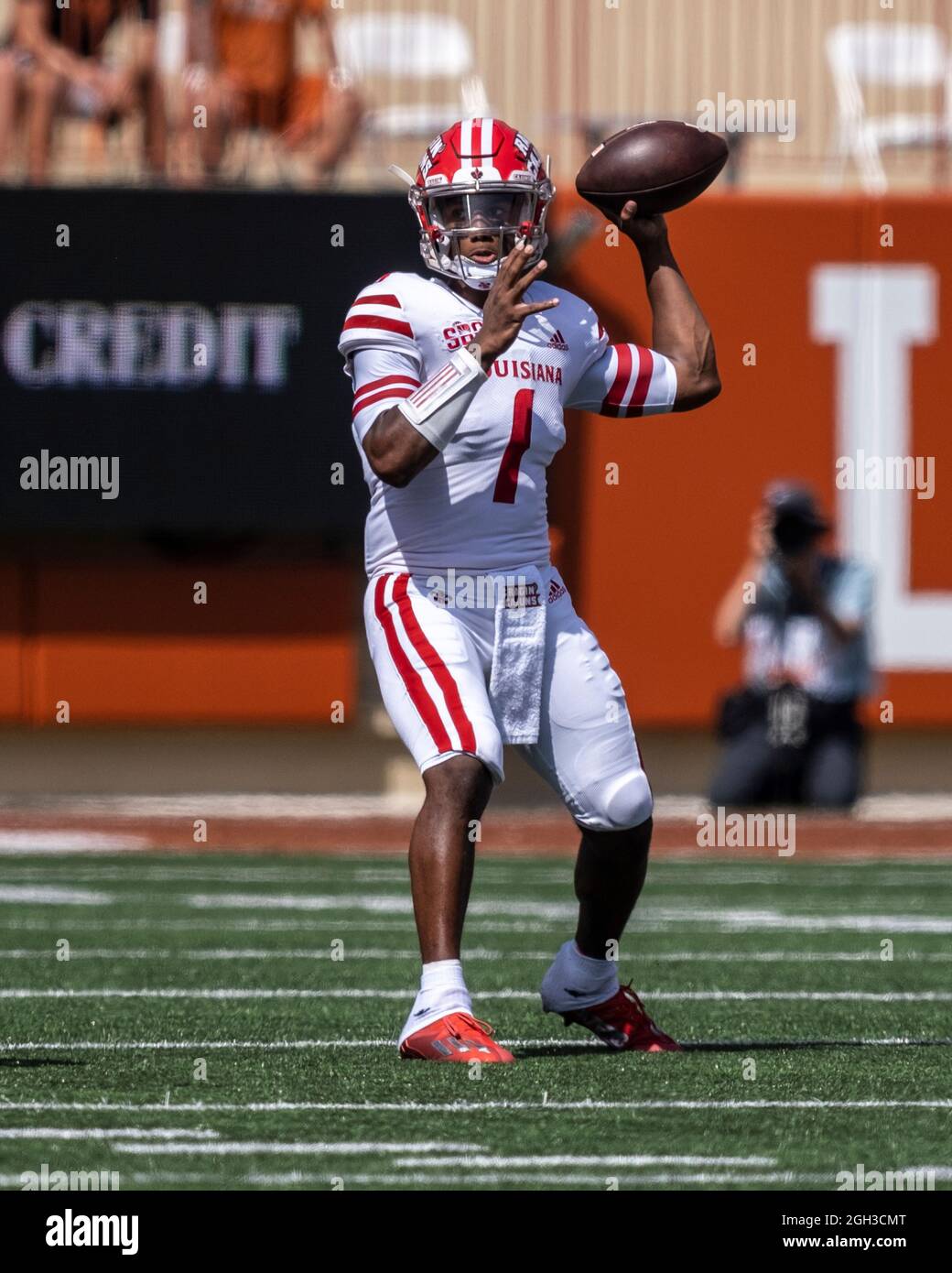 September 04. Quarterback Levi Lewis #1 of the Louisiana Ragin' Cajuns ...