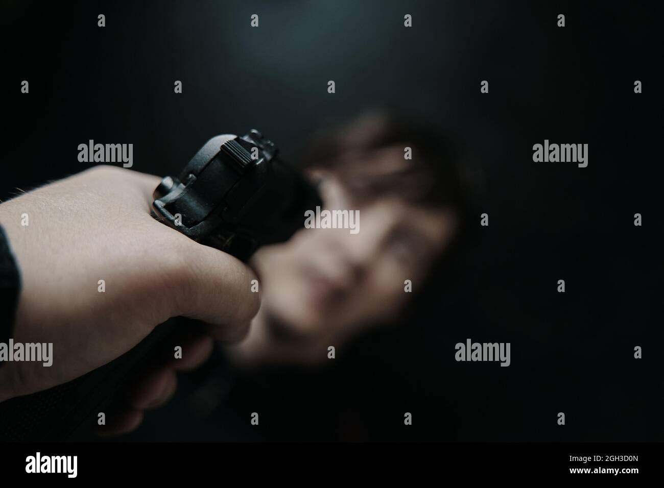 Holding gun first person hi-res stock photography and images - Alamy