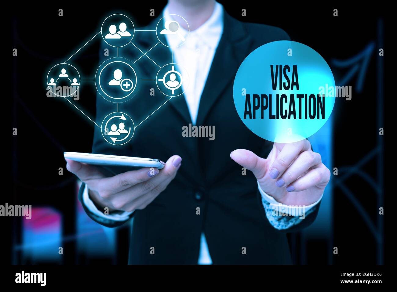 Text caption presenting Visa Application. Concept meaning an process of ...