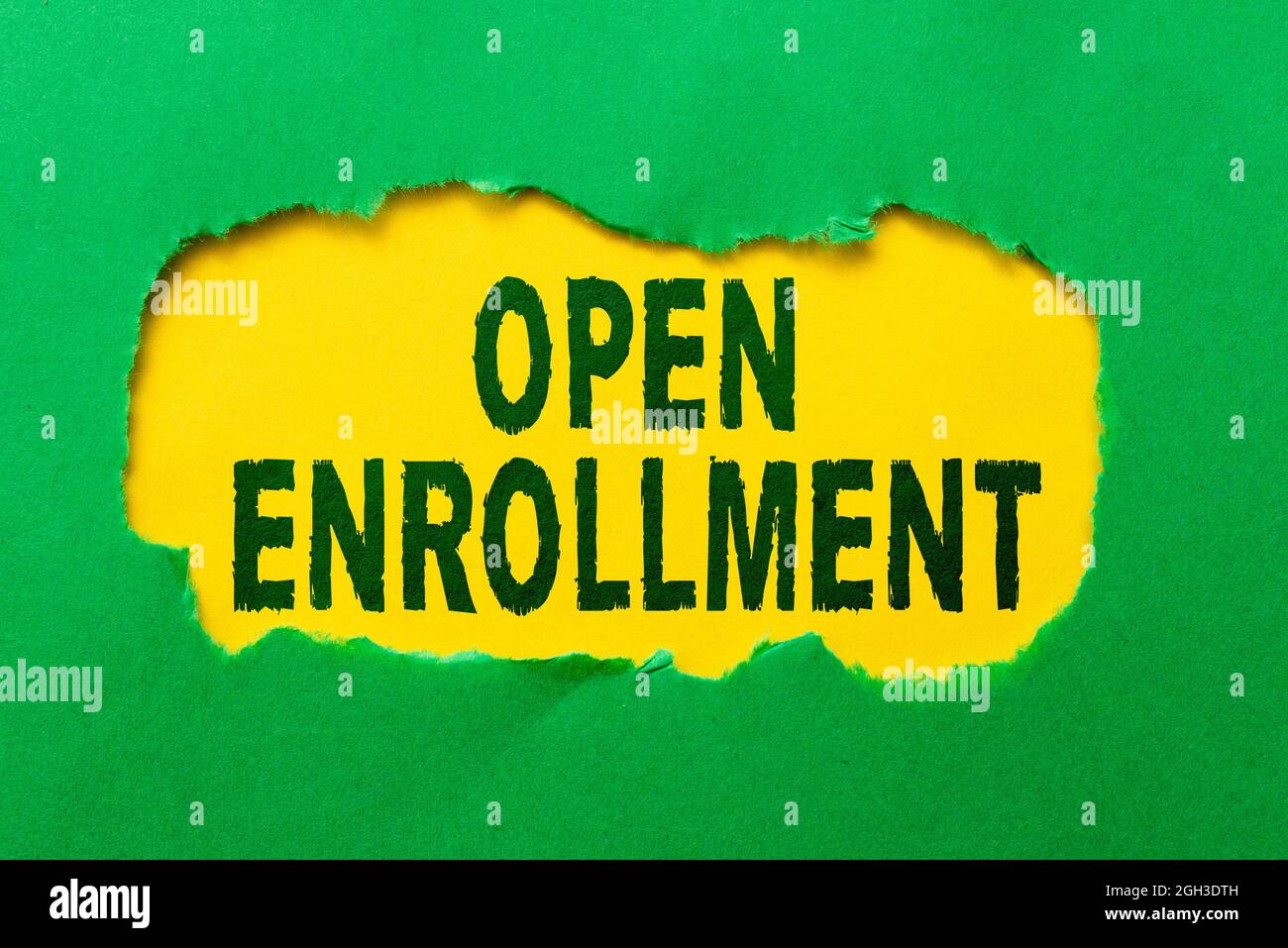 Hand writing sign Open Enrollment, Conceptual photo policy of allowing ...