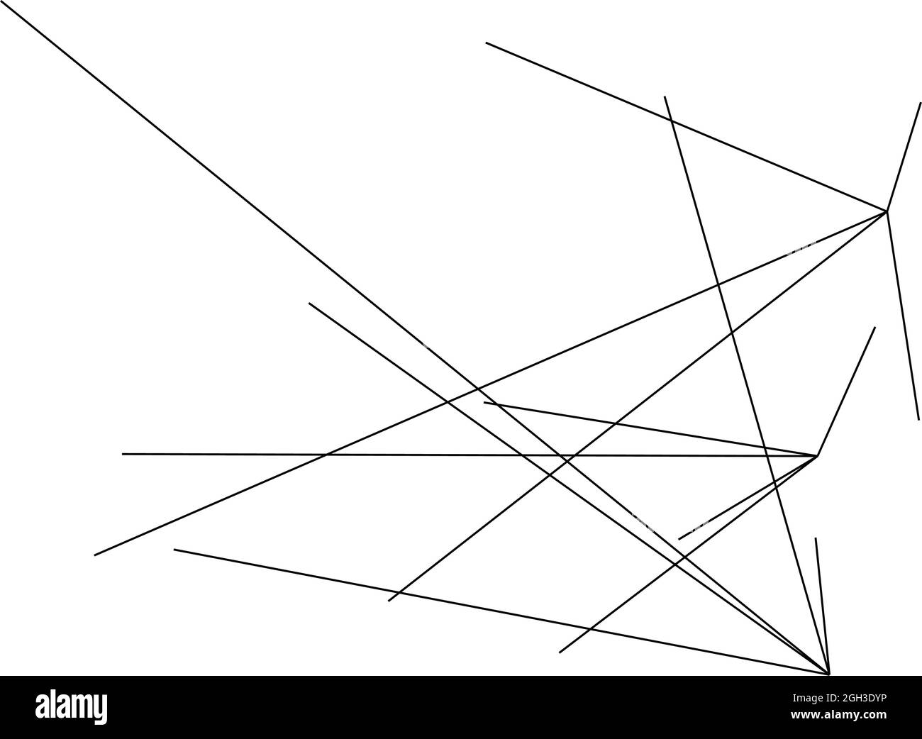 Random structure of angular, geometric lines element. Irregular ...