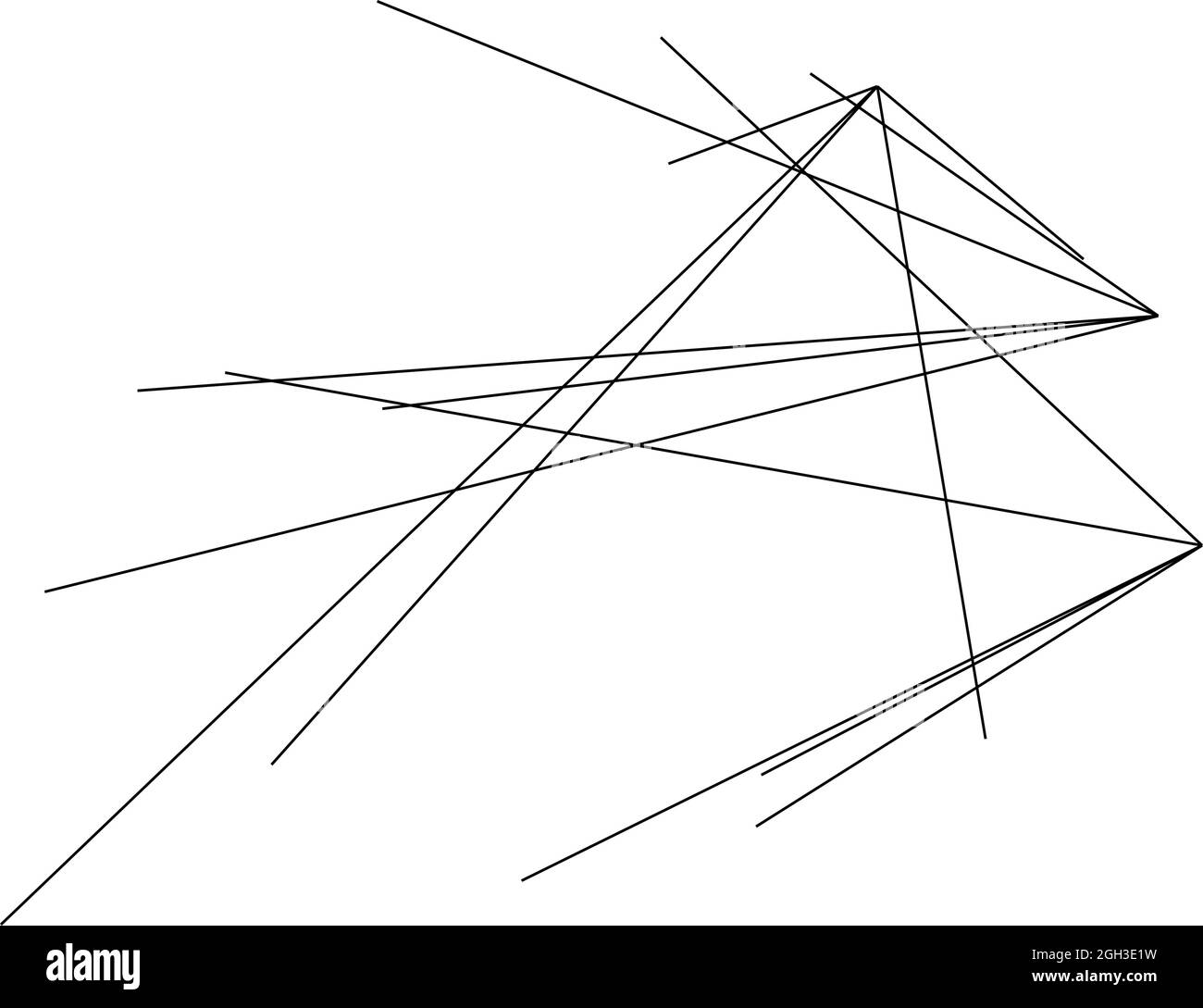 Random structure of angular, geometric lines element. Irregular ...