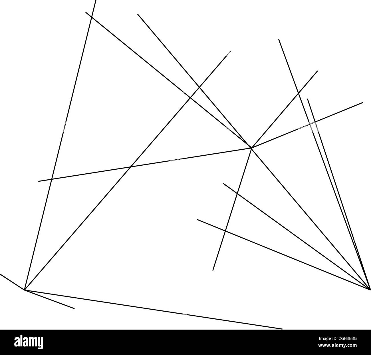 Random structure of angular, geometric lines element. Irregular ...