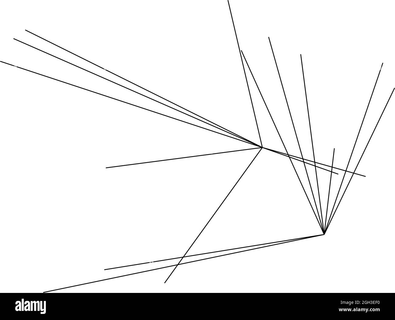 Random structure of angular, geometric lines element. Irregular ...