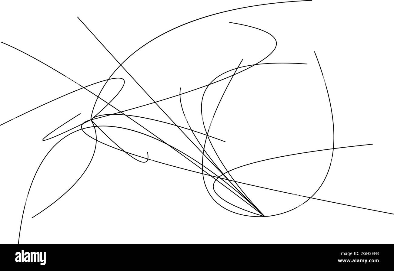 Random curvy, squiggly, tangled lines. Knot, loop, billowy freeform ...