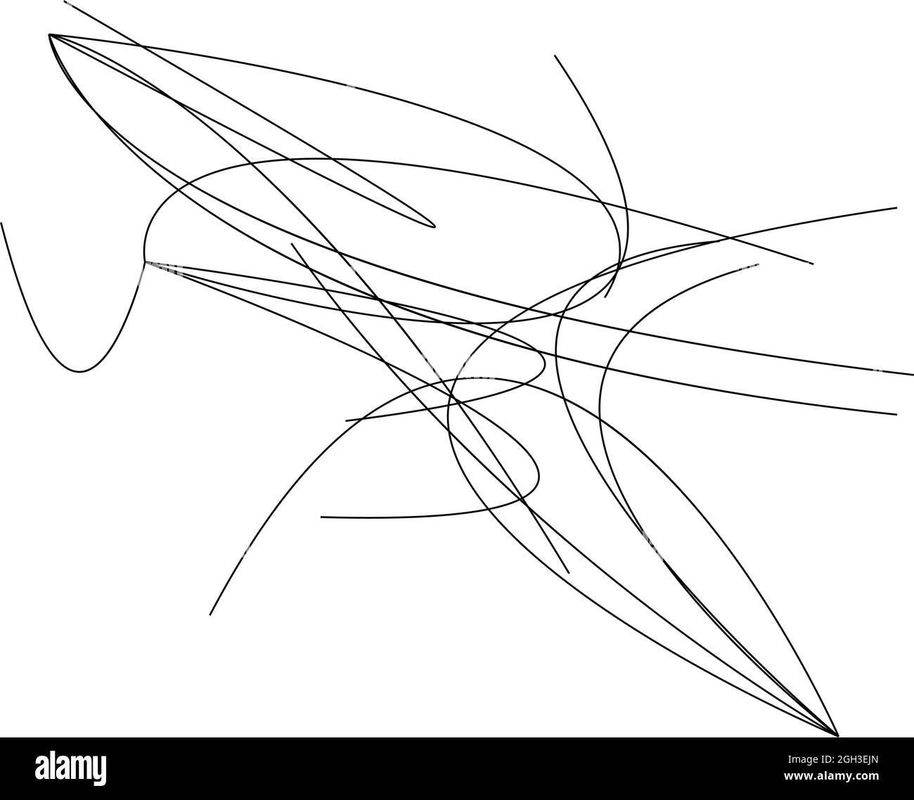 Random curvy, squiggly, tangled lines. Knot, loop, billowy freeform ...