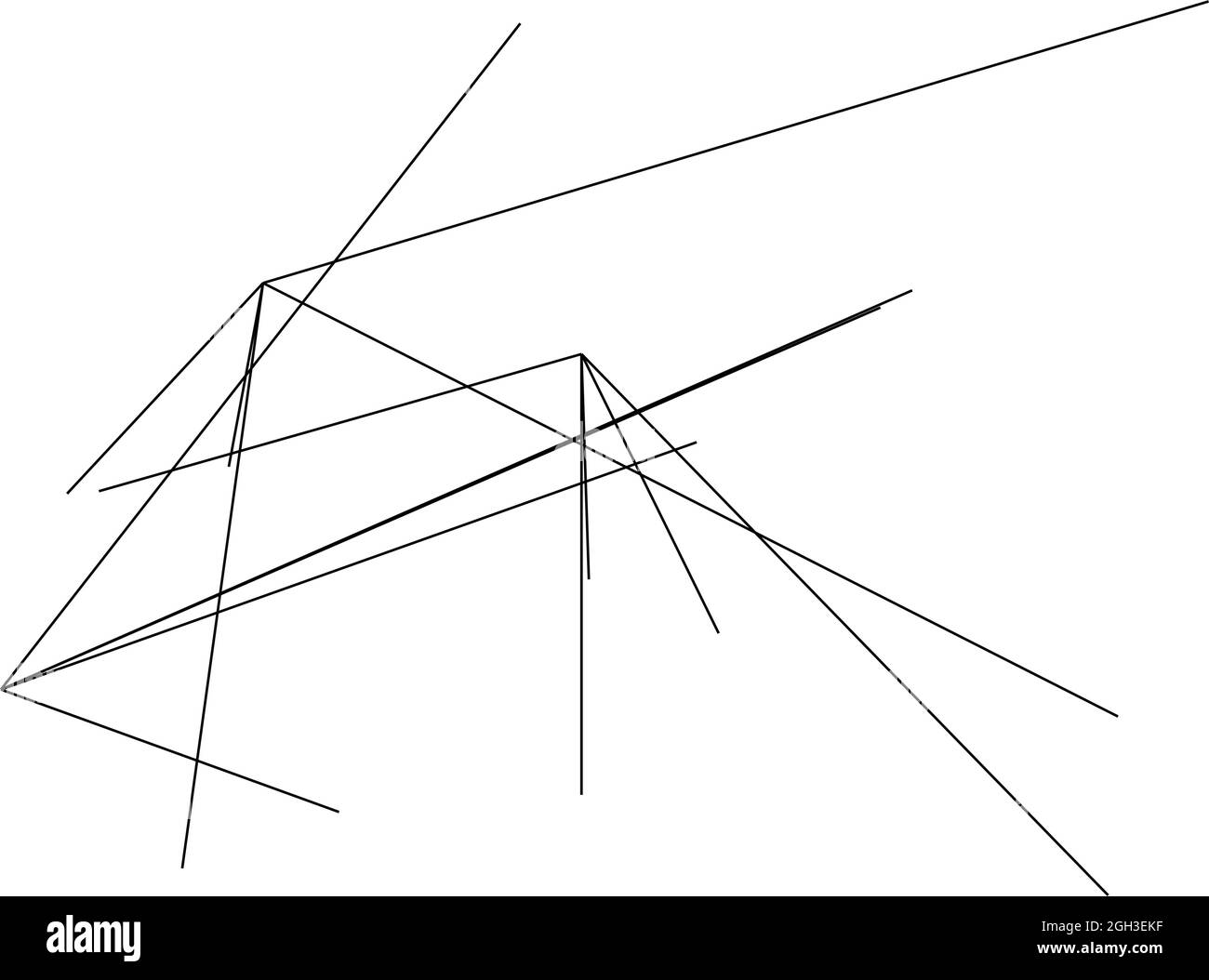 Random structure of angular, geometric lines element. Irregular ...
