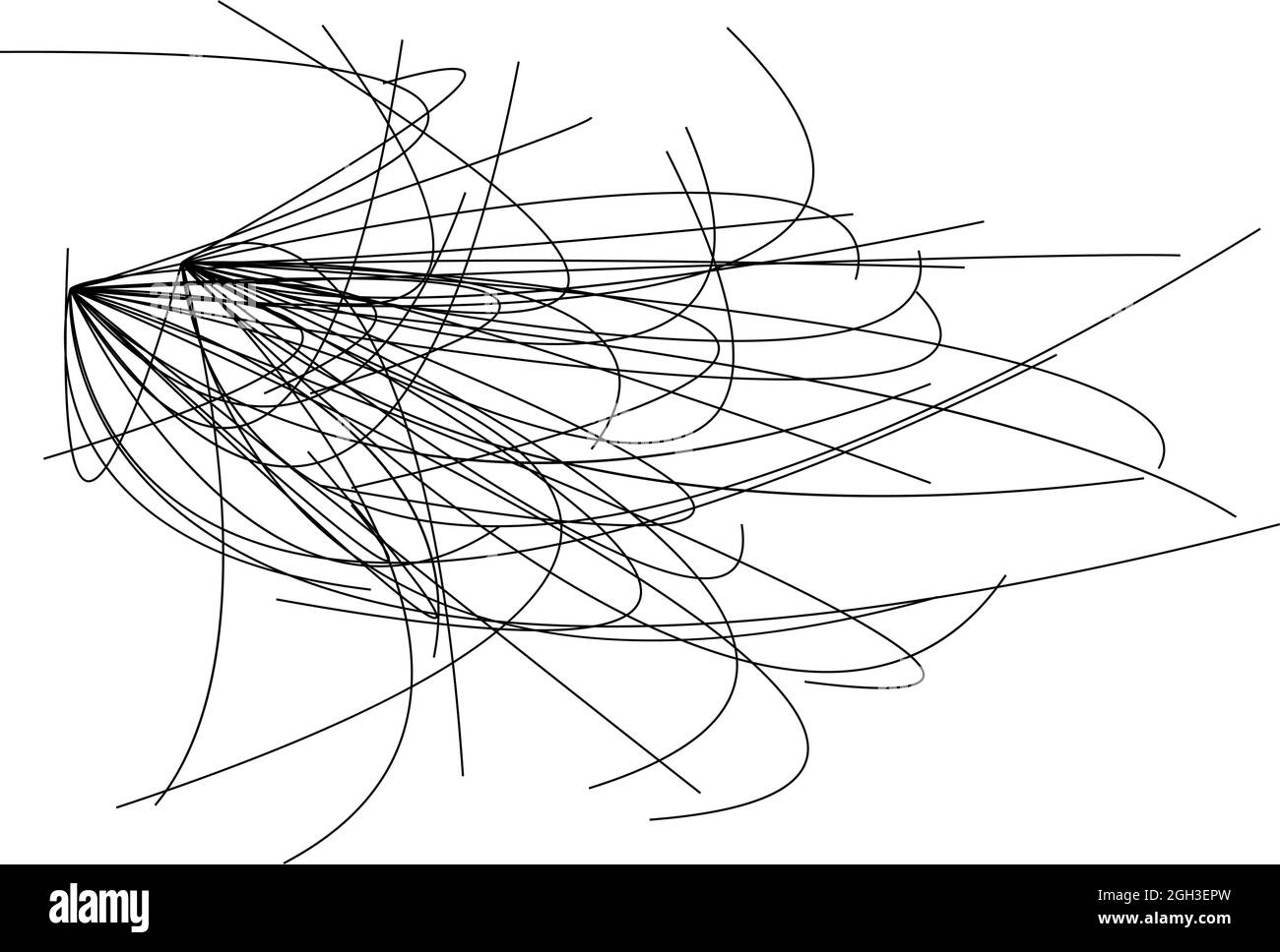 Random curvy, squiggly, tangled lines. Knot, loop, billowy freeform ...