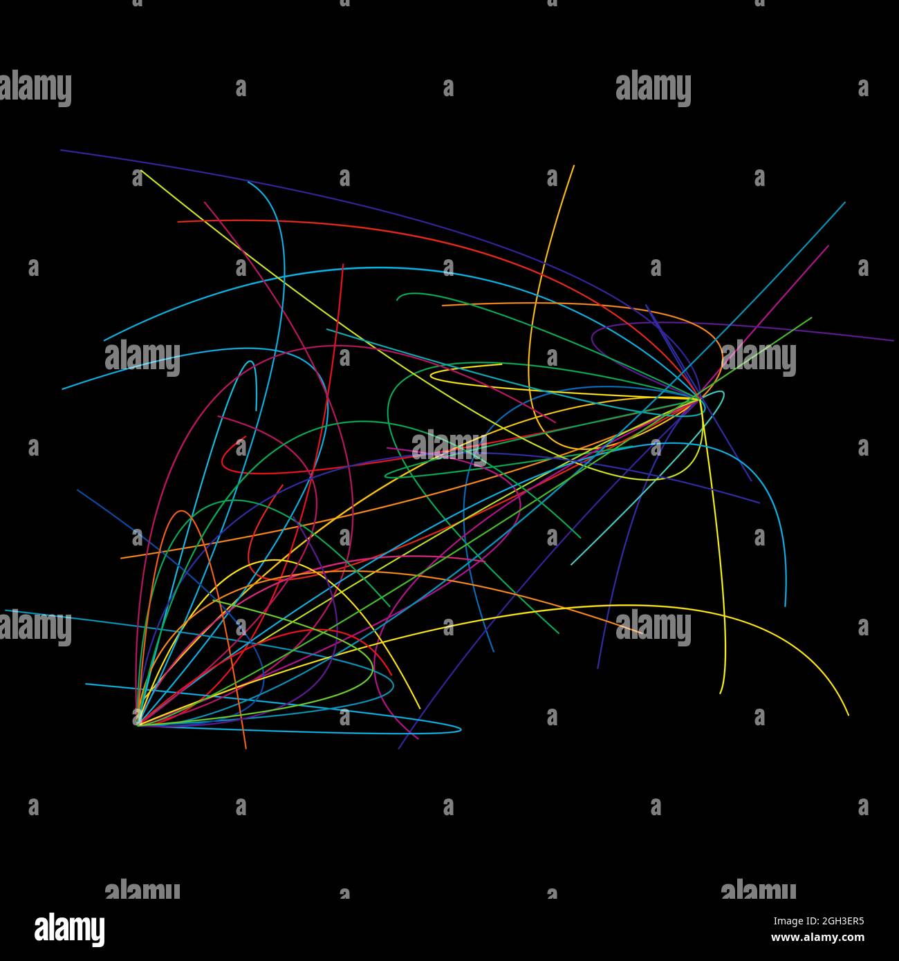 Random curvy, squiggly, tangled lines. Knot, loop, billowy freeform ...