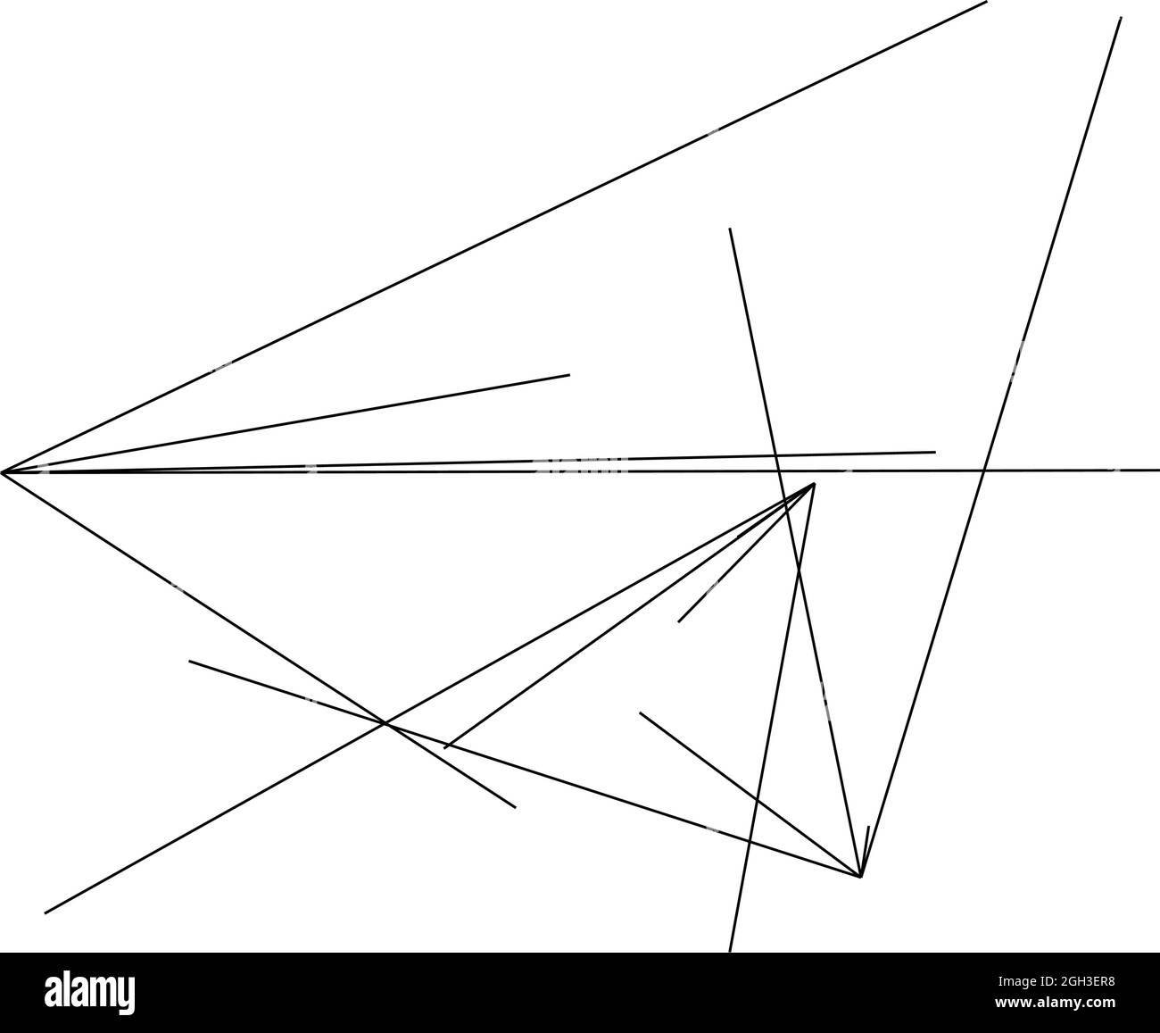 Random structure of angular, geometric lines element. Irregular ...