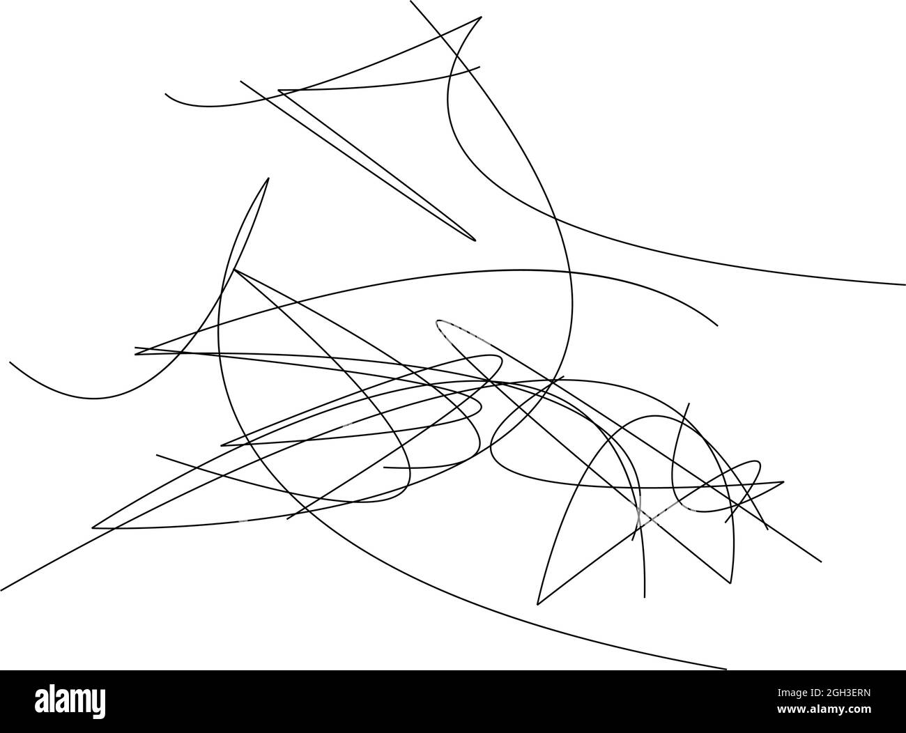 Random curvy, squiggly, tangled lines. Knot, loop, billowy freeform ...