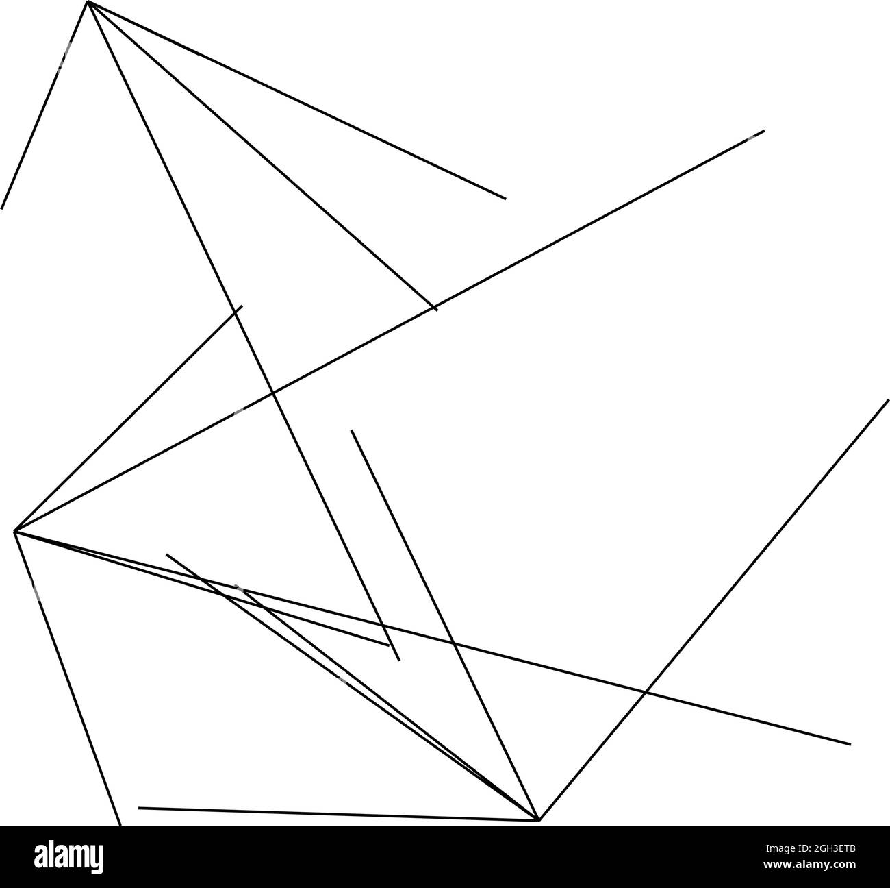 Random structure of angular, geometric lines element. Irregular ...