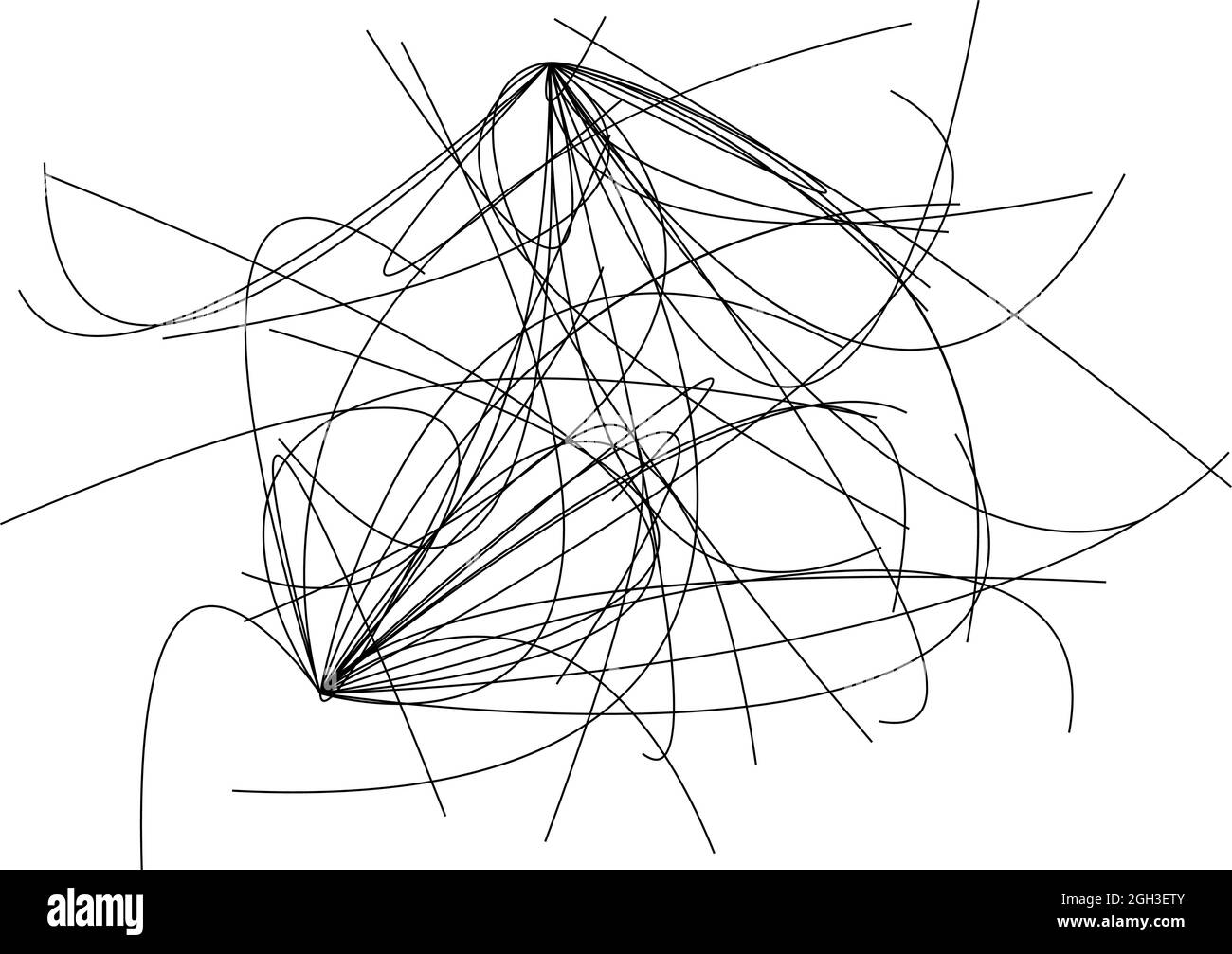 Random curvy, squiggly, tangled lines. Knot, loop, billowy freeform ...