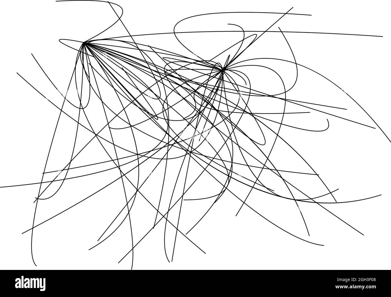 Random curvy, squiggly, tangled lines. Knot, loop, billowy freeform ...