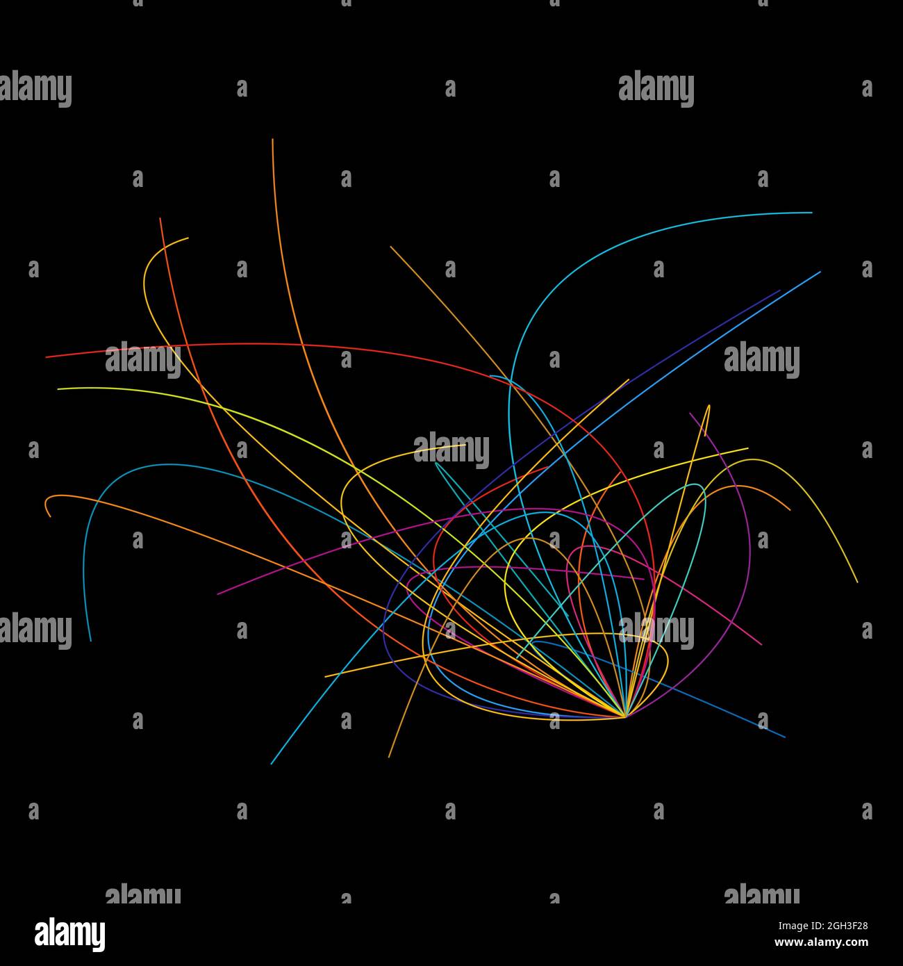 Random curvy, squiggly, tangled lines. Knot, loop, billowy freeform lines – stock vector ...