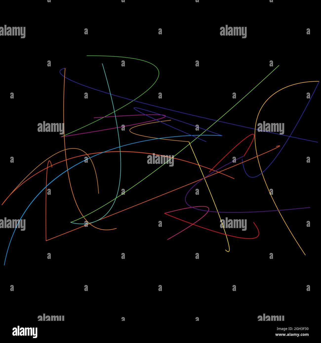 Random curvy, squiggly, tangled lines. Knot, loop, billowy freeform ...