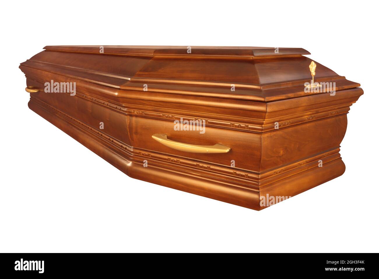 Wooden coffin isolated on white background Stock Photo - Alamy