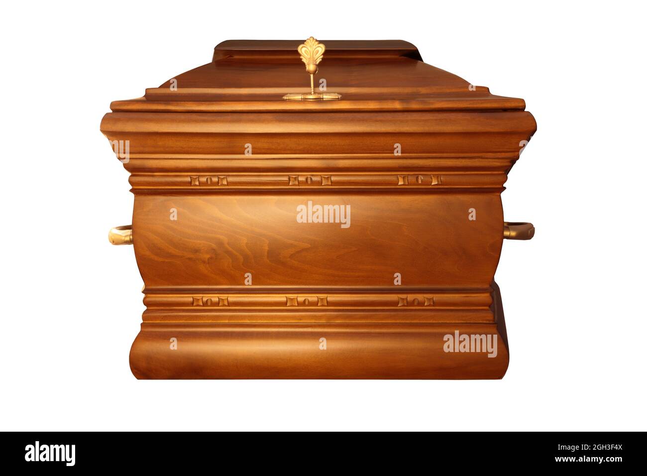 Wooden coffin isolated on white background Stock Photo - Alamy