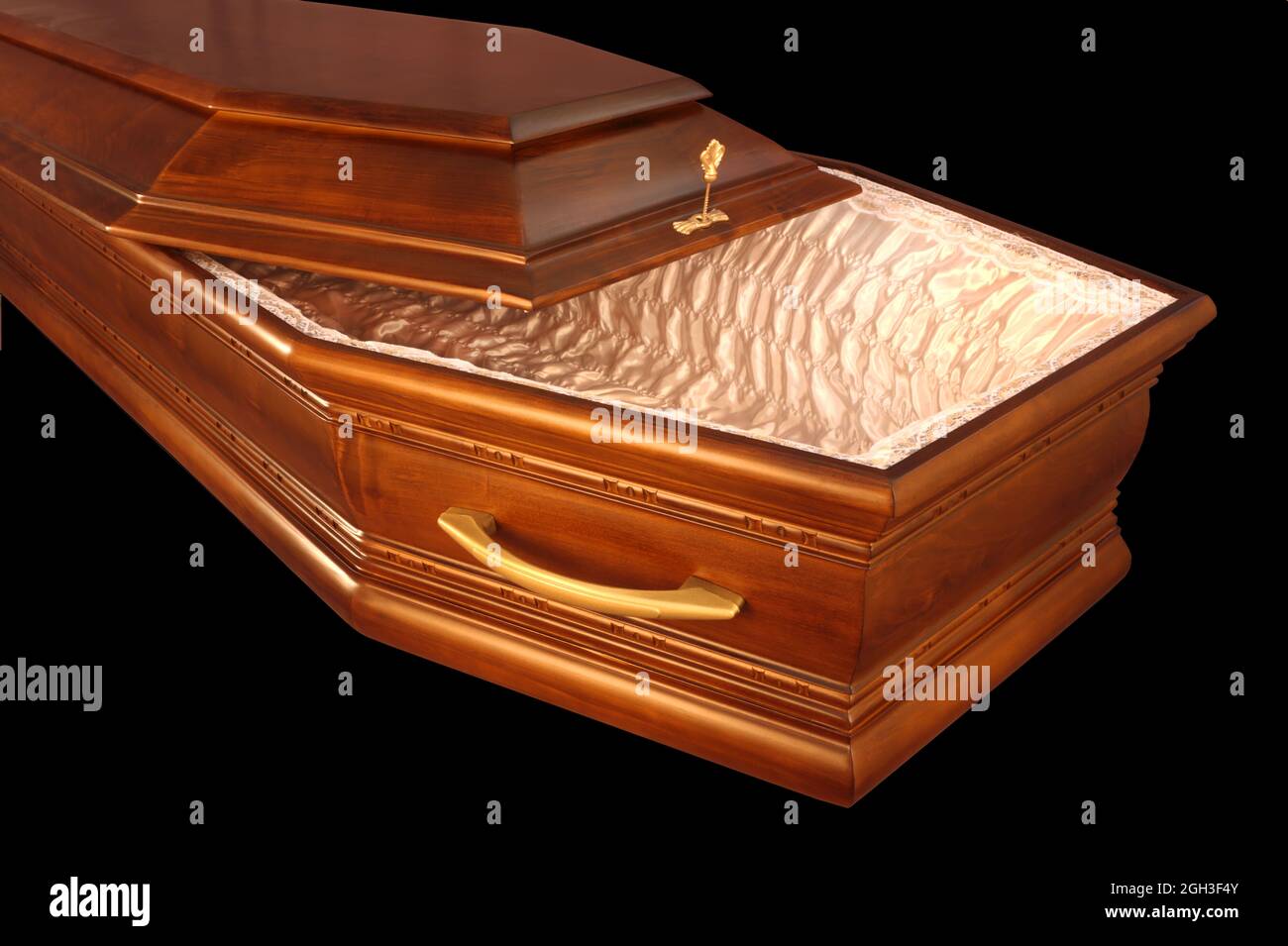 Wooden coffin isolated on white background Stock Photo - Alamy