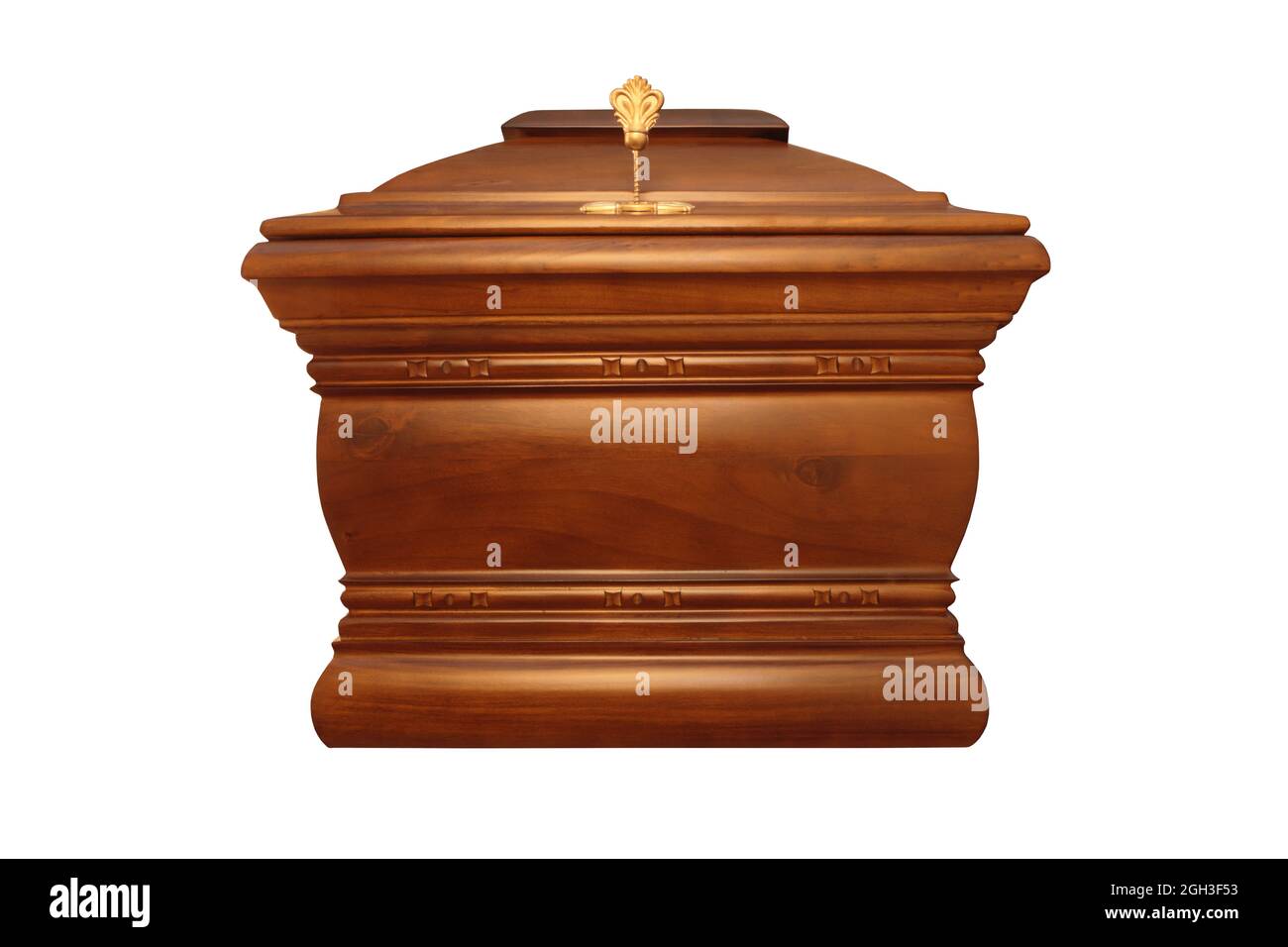 Wooden coffin isolated on white background Stock Photo - Alamy