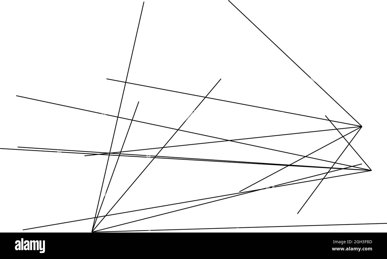 Random structure of angular, geometric lines element. Irregular ...