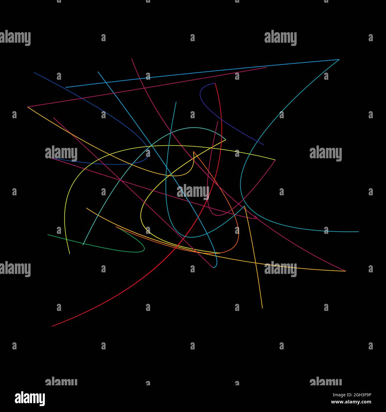 Random curvy, squiggly, tangled lines. Knot, loop, billowy freeform ...