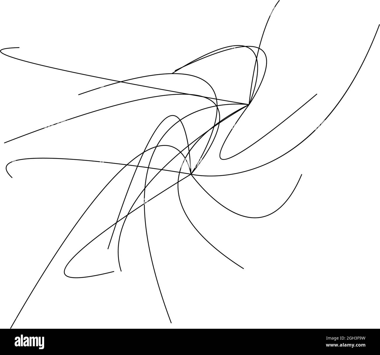 Random curvy, squiggly, tangled lines. Knot, loop, billowy freeform ...