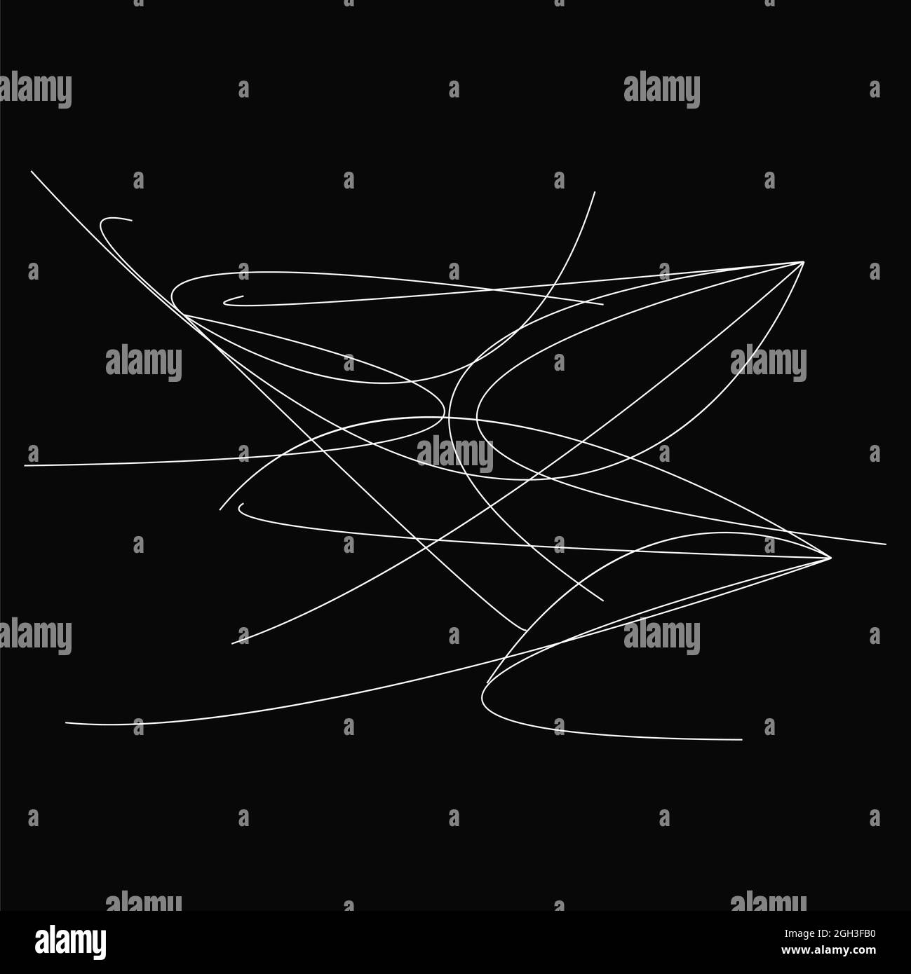 Random curvy, squiggly, tangled lines. Knot, loop, billowy freeform ...